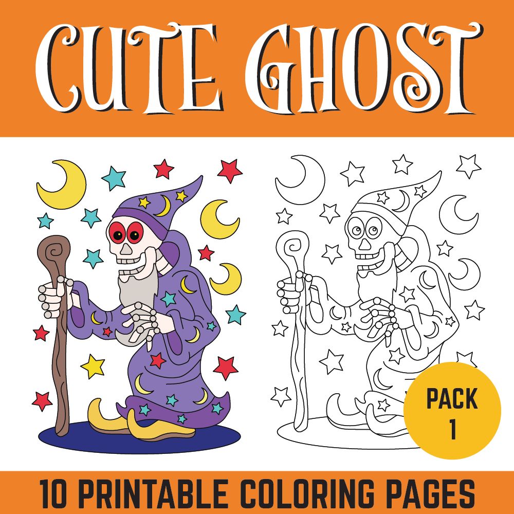 Cute Ghost & Monster Halloween Coloring Pages Fun October Activities ...