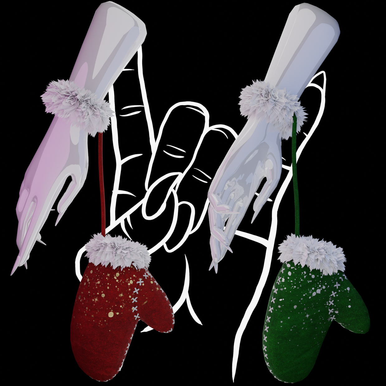 SANTA BABY MITTENS