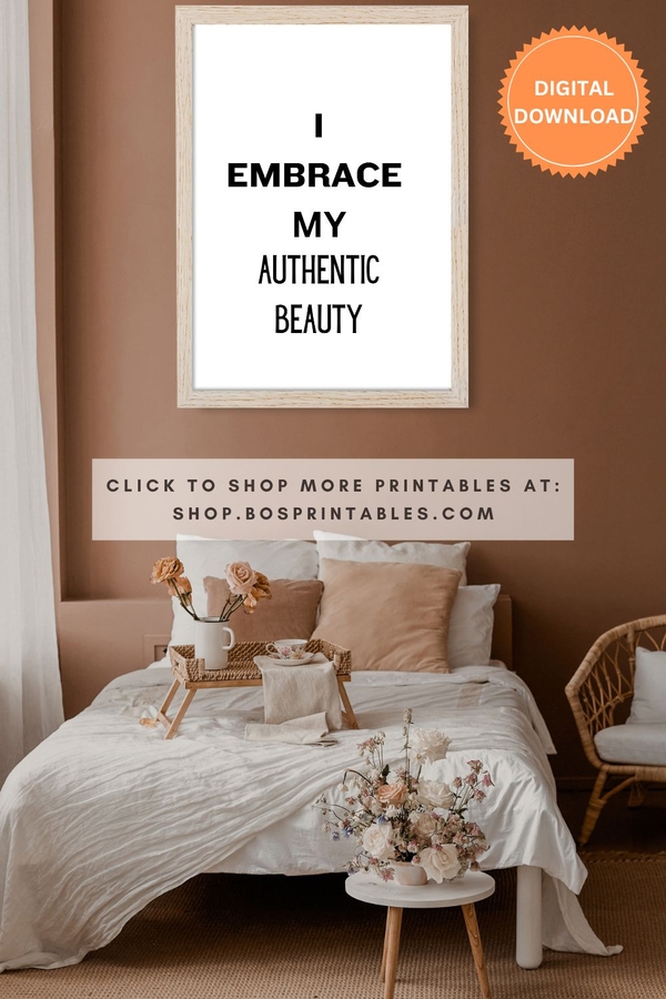 Authentic Beauty - Black & White Printable Affirmation