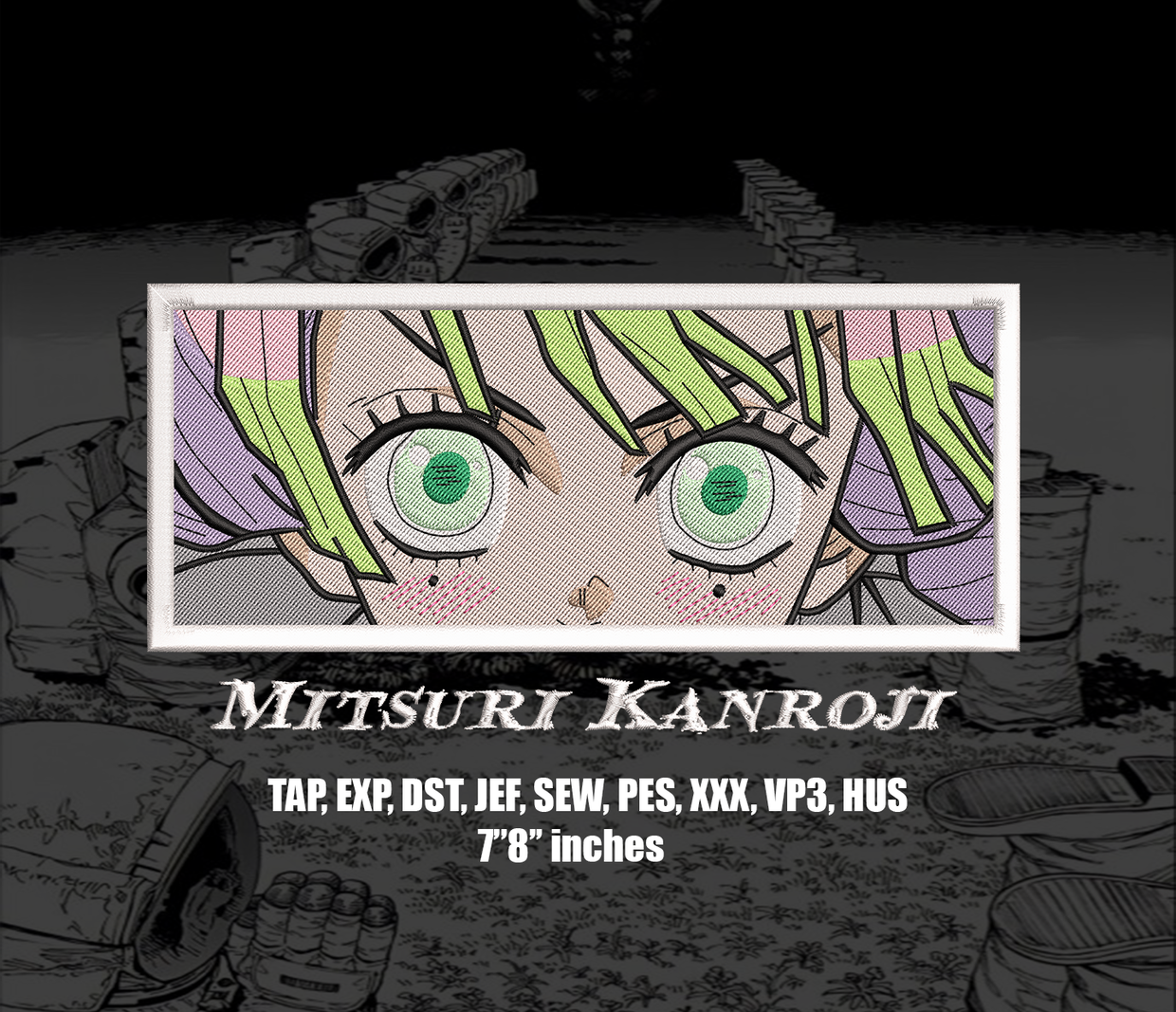 Mitsuri Kanroji Eyes Digital Embroidery Design
