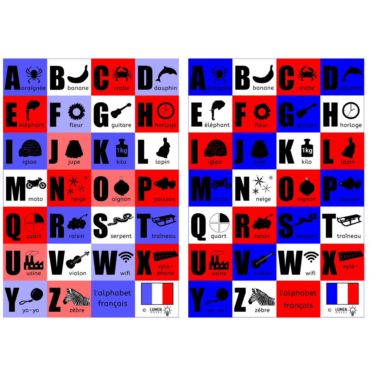French Alphabet Posters