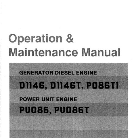 Doosan P086TI, P086Tl-1, D1146T, D1146, PU086T & PU086 Engine Operation ...