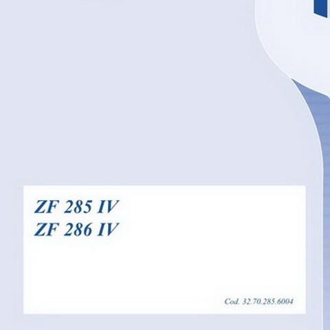 ZF Marine ZF285IV - ZF286IV Gearbox Repair Manual