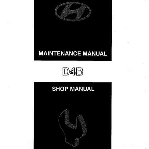 Hyundai Model D4B Industrial Engine Service Repair Shop Manual