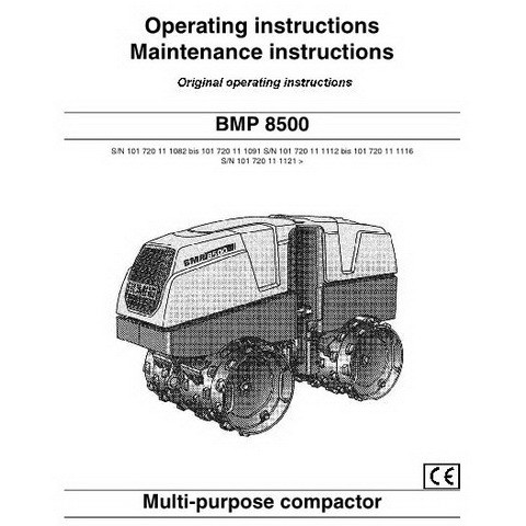 Bomag BMP 8500 Multi-purpose Compactor Operating & Maintenance Instructions