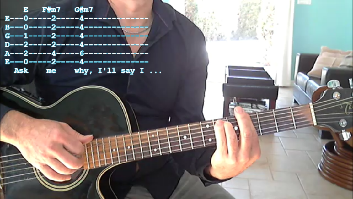 Ask me why, The Beatles Video Guitar lesson (On-screen tabs)