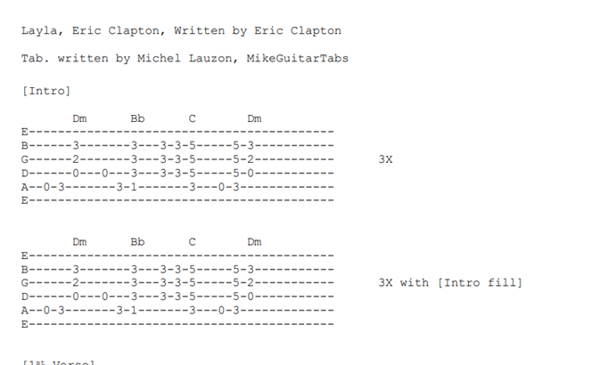 Layla Acoustic Guitar Chords Layla (Unplugged) Eric Clapton
