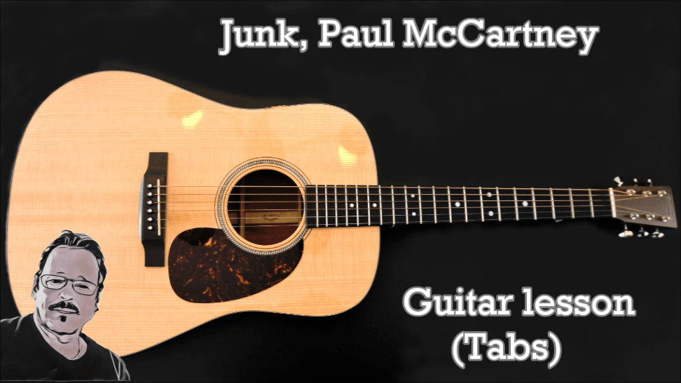 Junk, Paul McCartney Video Guitar lesson (On-screen tabs)