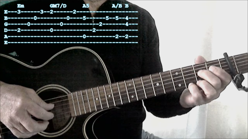 Shape of my Heart, Sting, Video guitar lesson (On-screen tabs)
