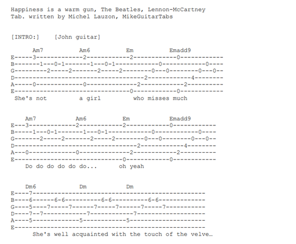 Happiness is a Warm Gun, The Beatles, Tabs (PDF)