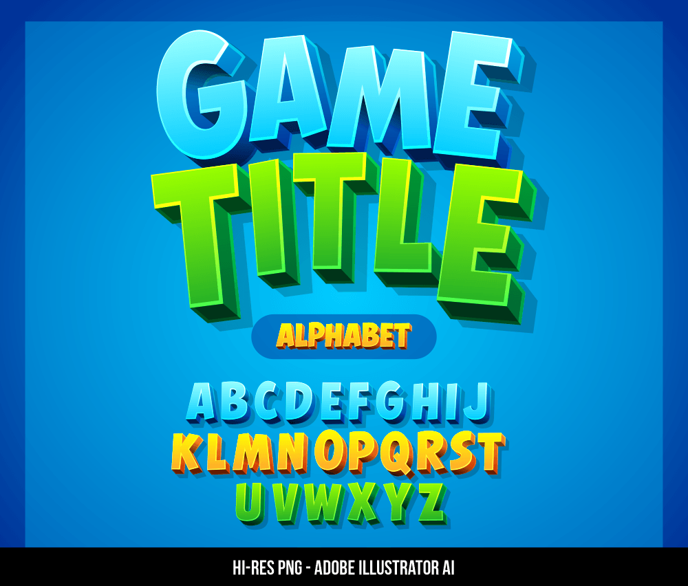 3D Colorful Video Game Alphabet Letter - Transparent PNG - Vector