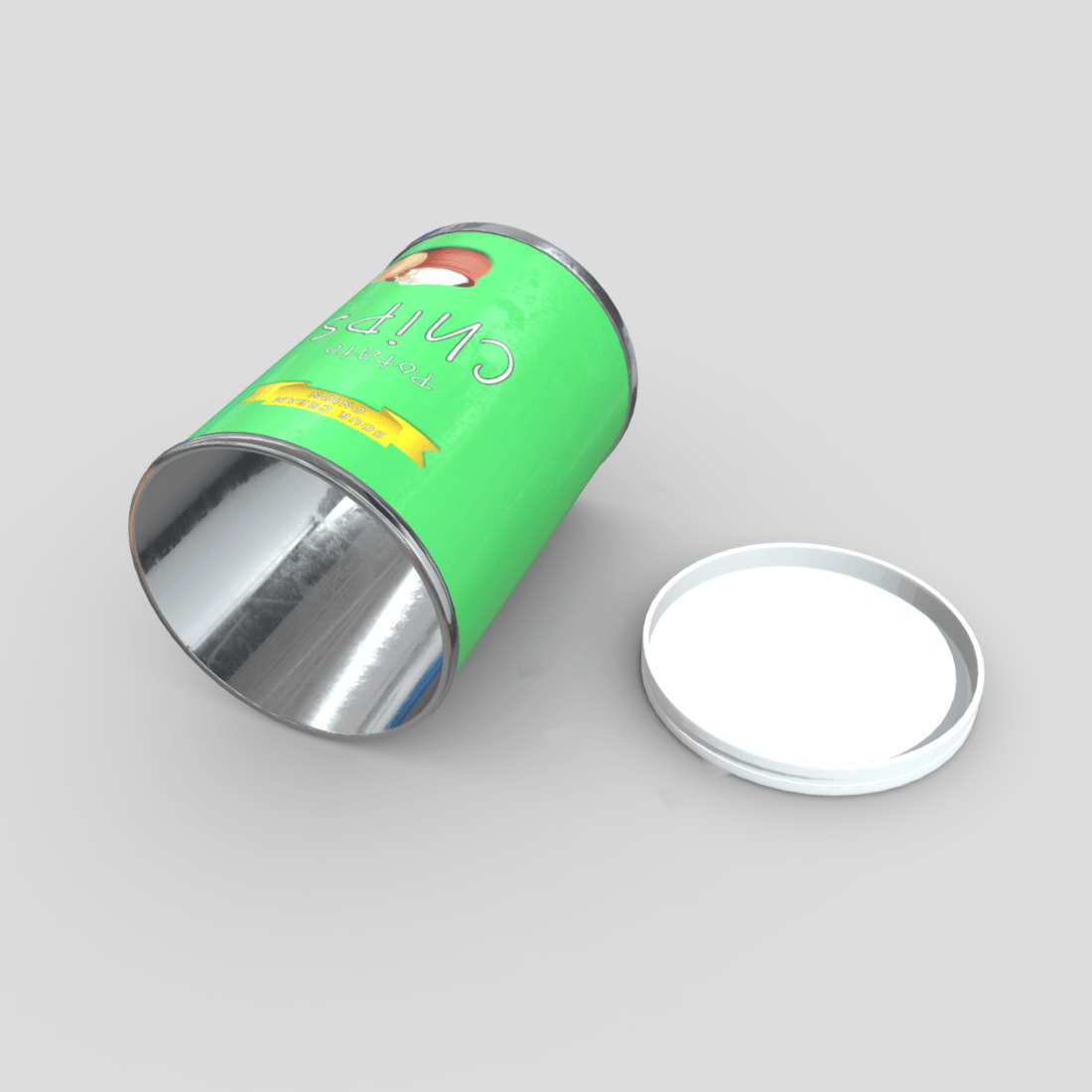 Potato Chips Tube 4 Open - low poly PBR 3d model