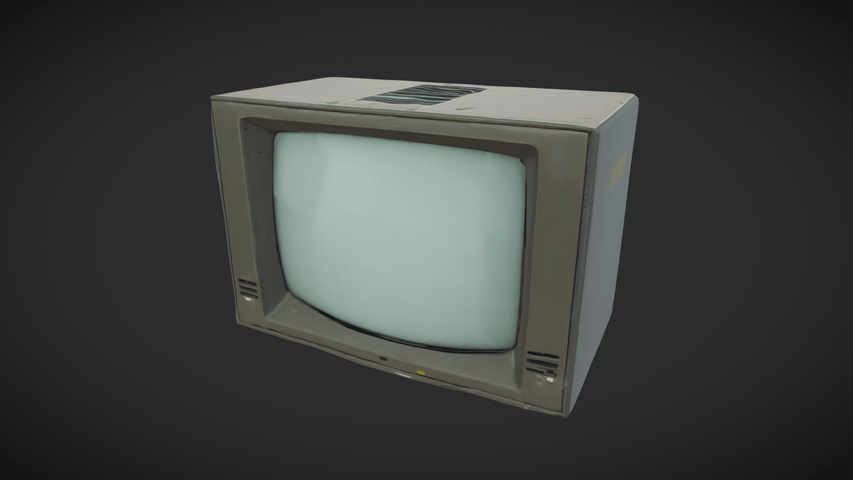 Old Computer Monitor - Low Poly PBR 3D Model with 4K Textures