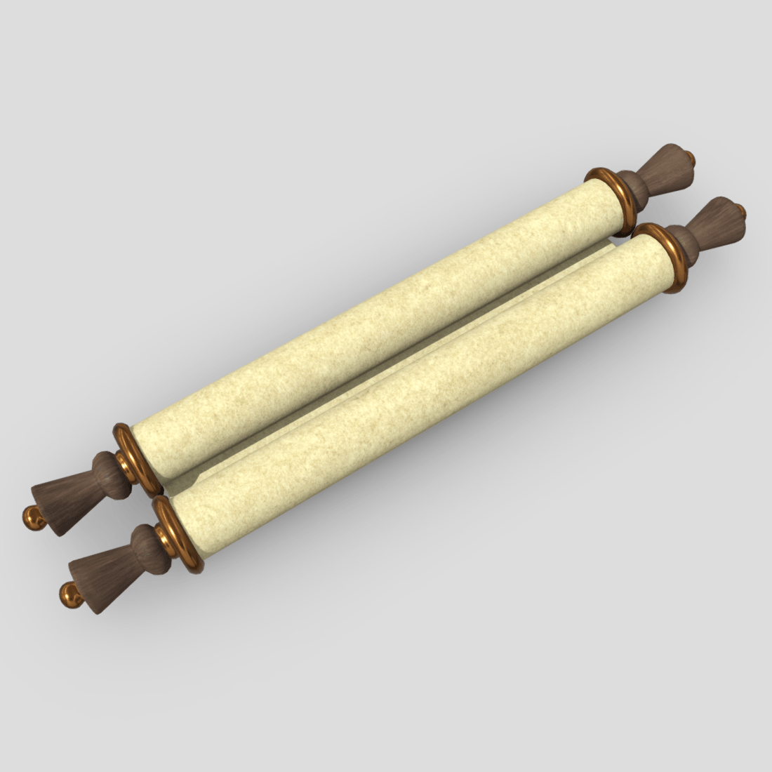Paper Scroll 2 Closed - low poly PBR 3d model