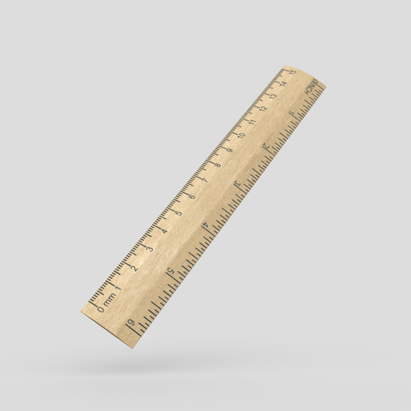 CC0 - Ruler 2 - low poly PBR 3d model