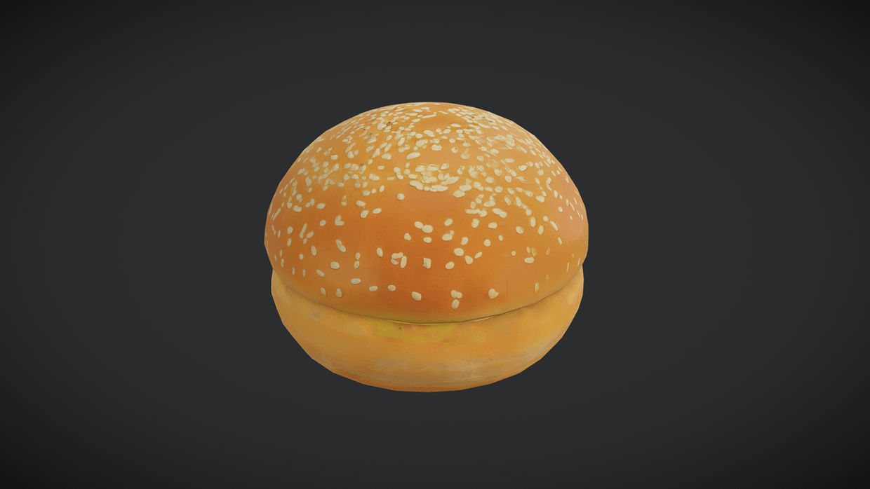 Burger Bun - Low Poly PBR 3D Model with 4K Textures