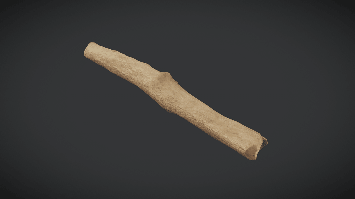 Wooden Stick - Low Poly PBR 3D Model with 4K Textures