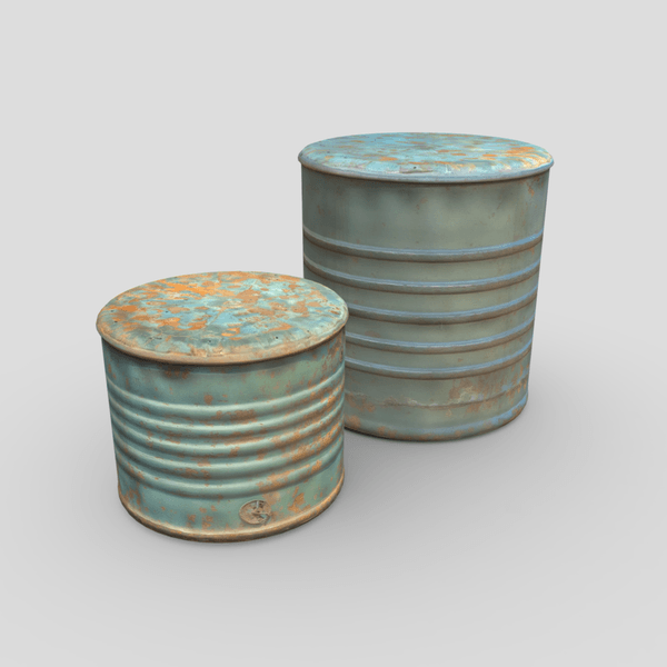 Rusty Tin Can - low poly PBR 3d model