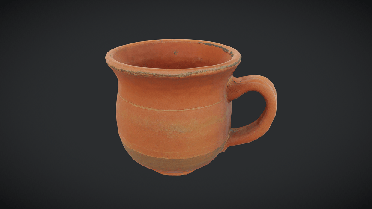 Terracotta Mug - Low Poly PBR 3D Model with 4K Textures