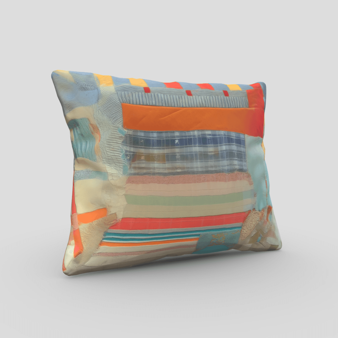 Patchwork Pillow 2 - low poly PBR 3d model