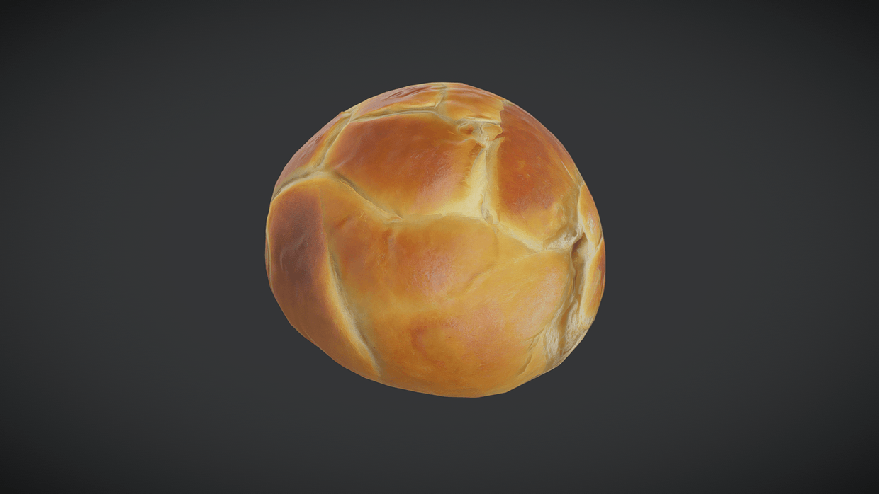 Bread Roll 4 - Low Poly PBR 3D Model with 4K Textures
