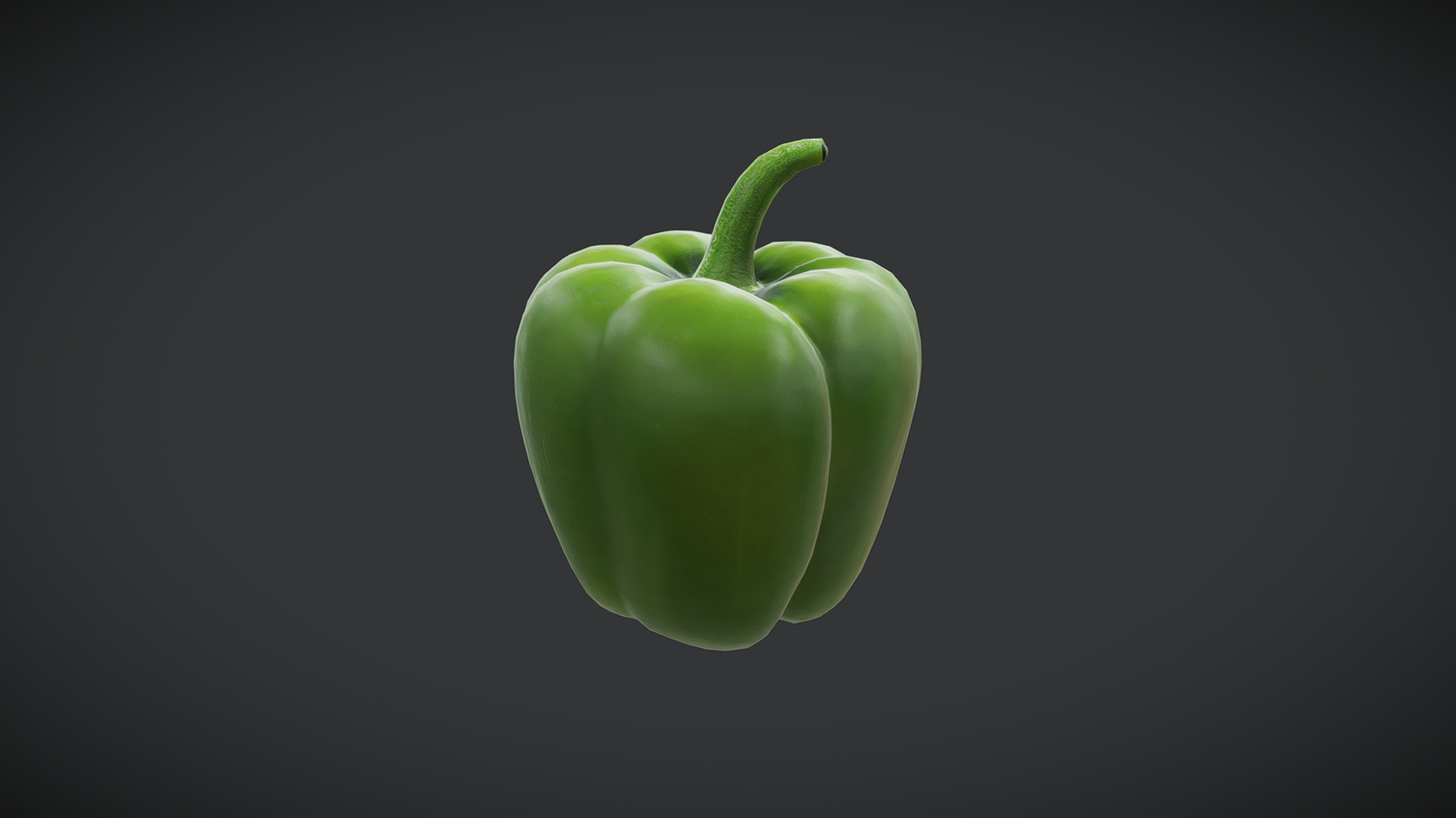 Green Bell Pepper - Low Poly PBR 3D Model with 4K Textures
