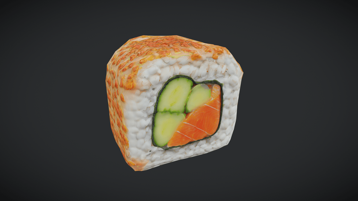 Sushi Uramaki - Low Poly PBR 3D Model with 4K Textures