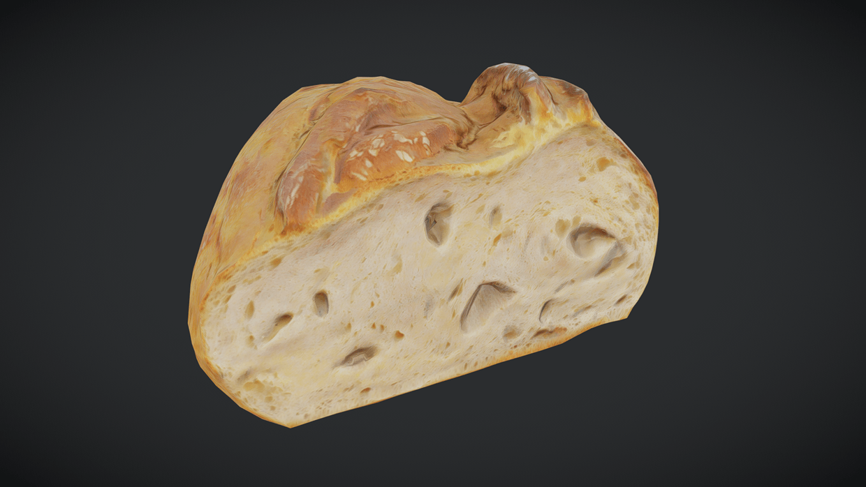 Half Loaf of Bread - Low Poly PBR 3D Model with 4K Textures