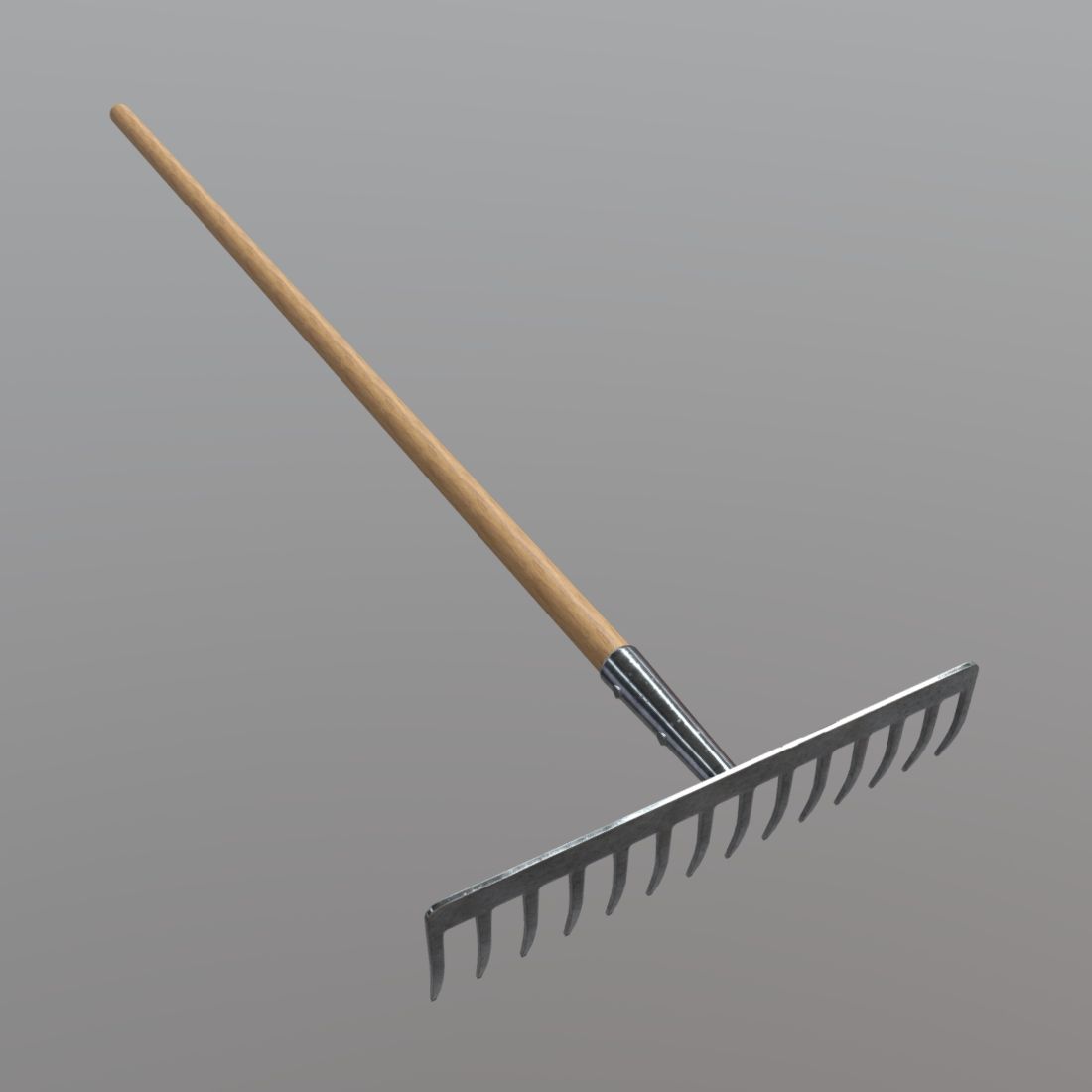 Rake 1 - low poly PBR 3d model