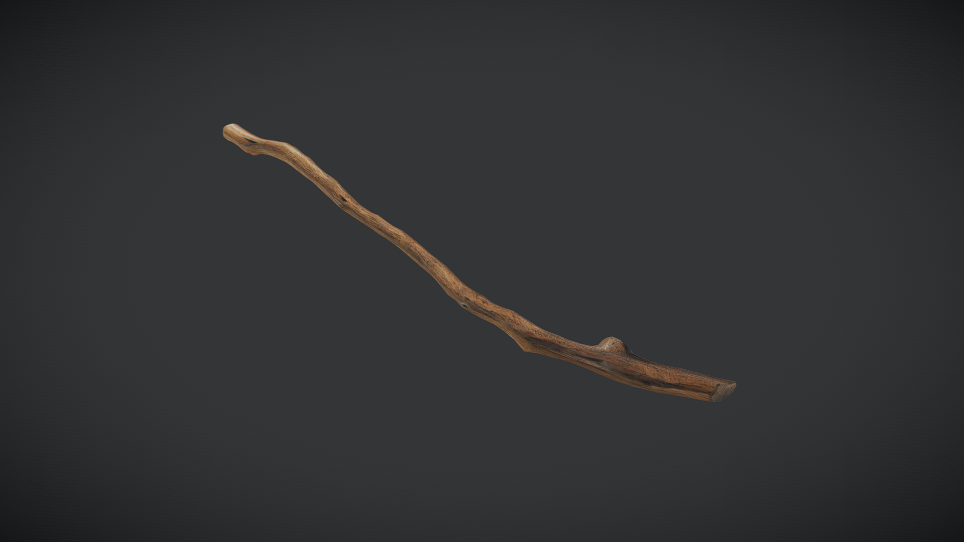 Wooden Stick 3 - Low Poly PBR 3D Model with 4K Textures