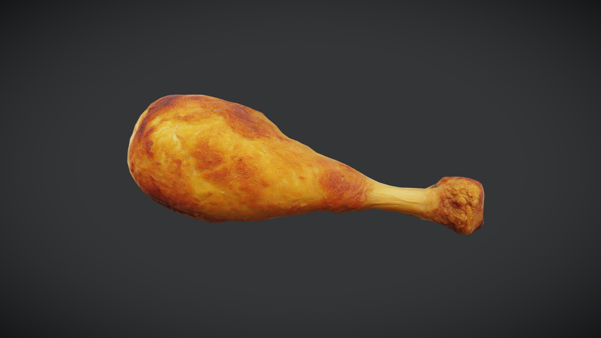 Crispy Chicken Drumstick - Low Poly PBR 3D Model with 4K Textures