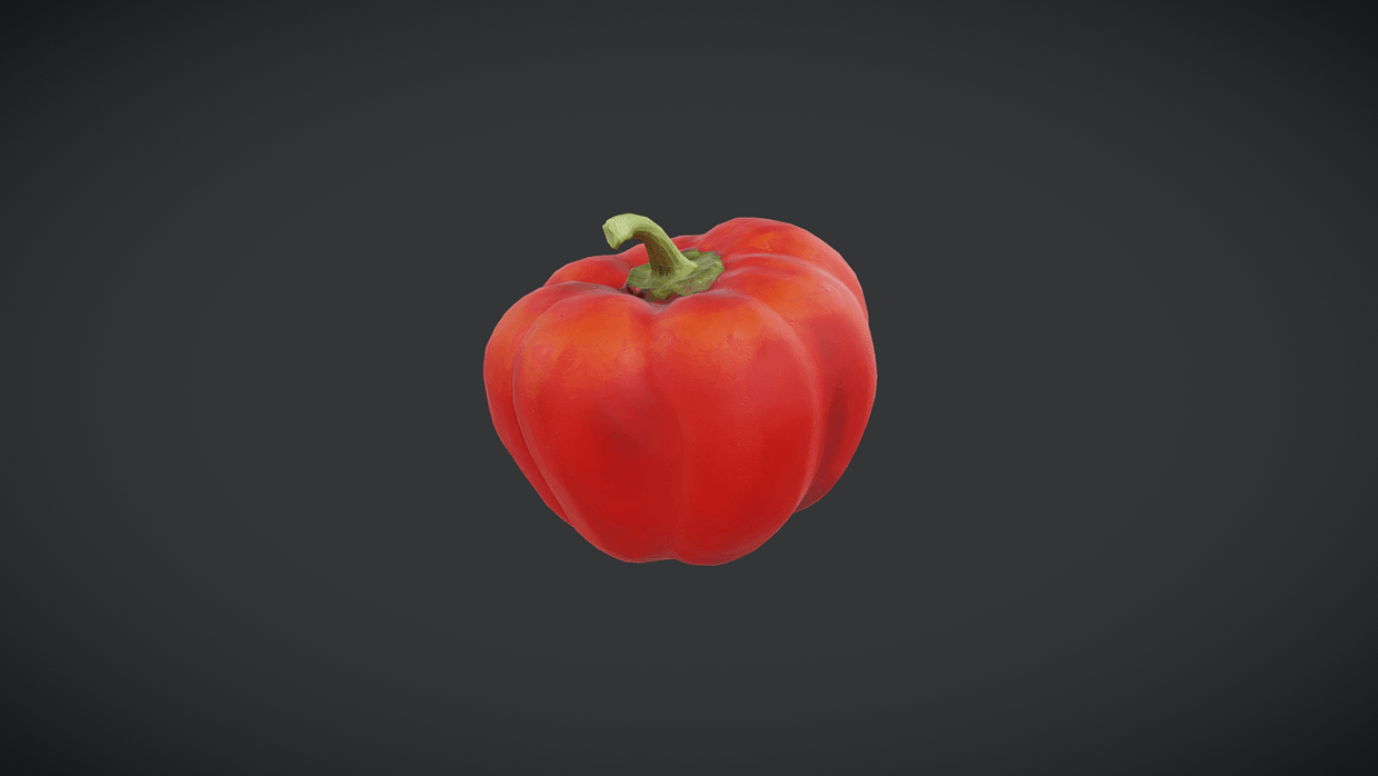 Red Bell Pepper 2 - Free CC0 Low Poly PBR 3D Model with 4K Textures