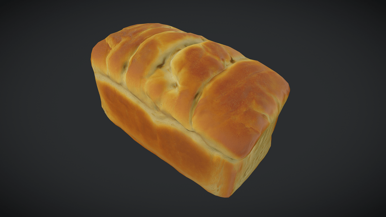 Toast Bread Loaf 2 - Low Poly PBR 3D Model with 4K Textures