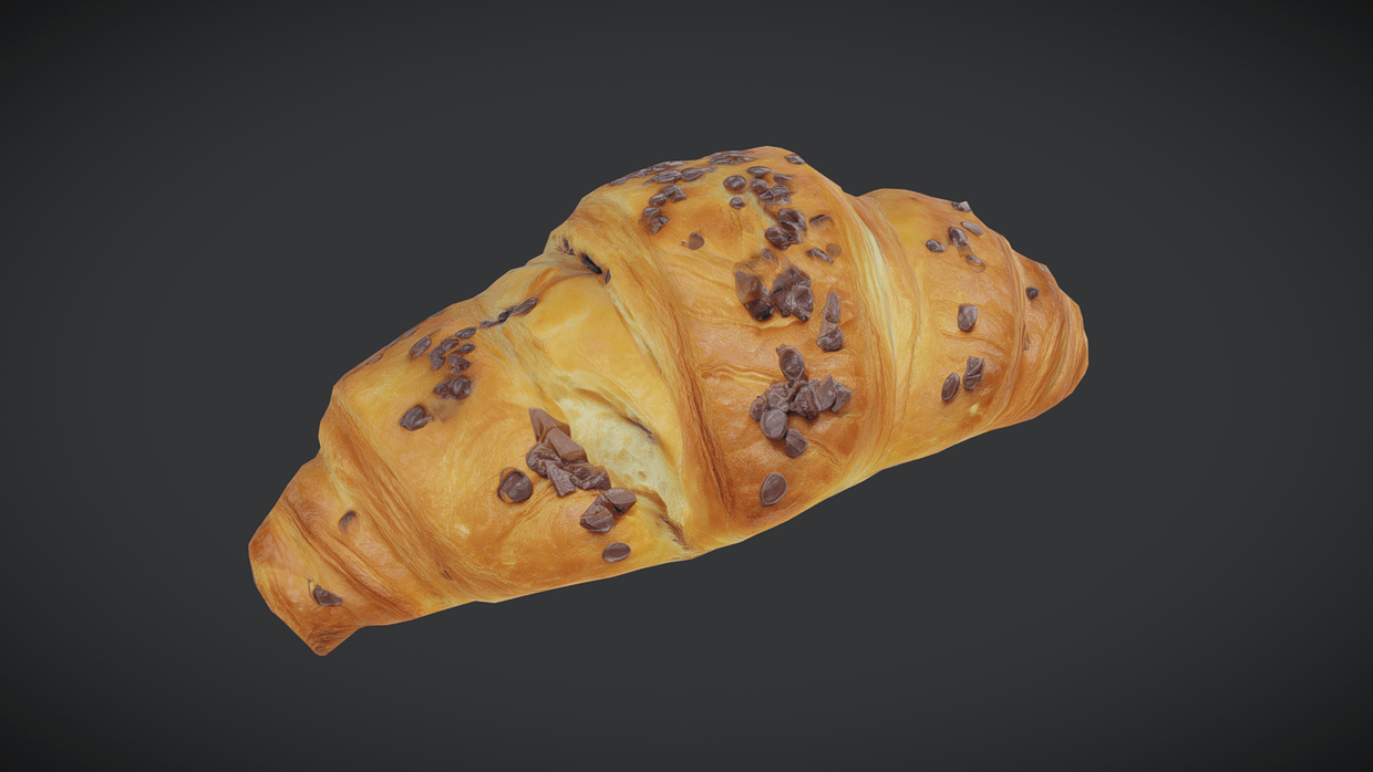 Choco Croissant – Low Poly PBR 3D Model