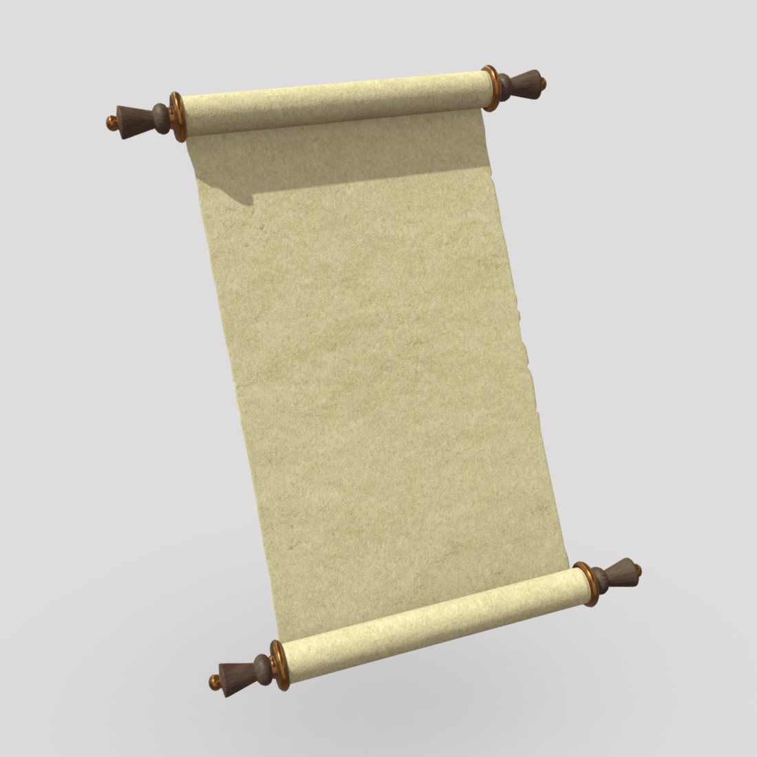 Paper Scroll 2 - low poly PBR 3d model