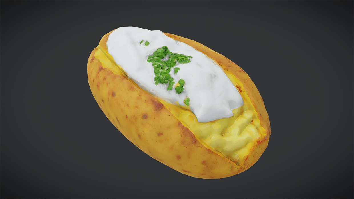 Baked Potato - Low Poly PBR 3D Model with 4K Textures