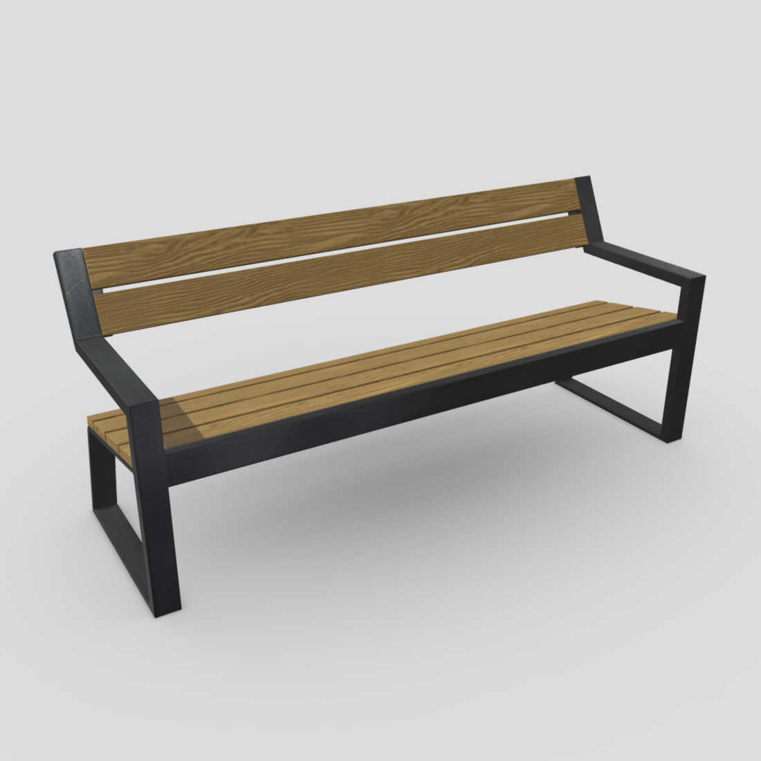 CC0 - Bench - low poly PBR 3d model
