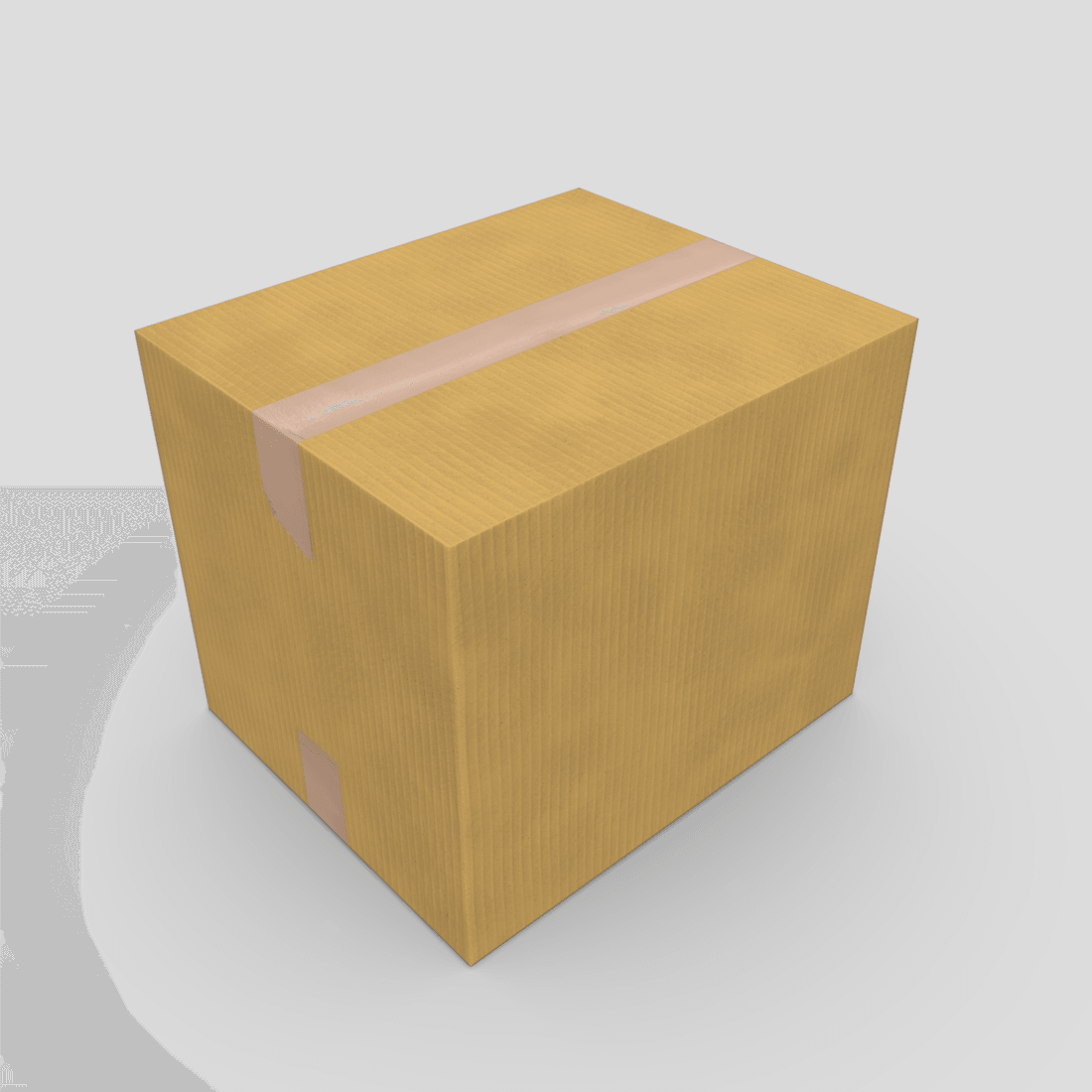 CC0 - Cardboard Box Closed - low poly PBR 3d model