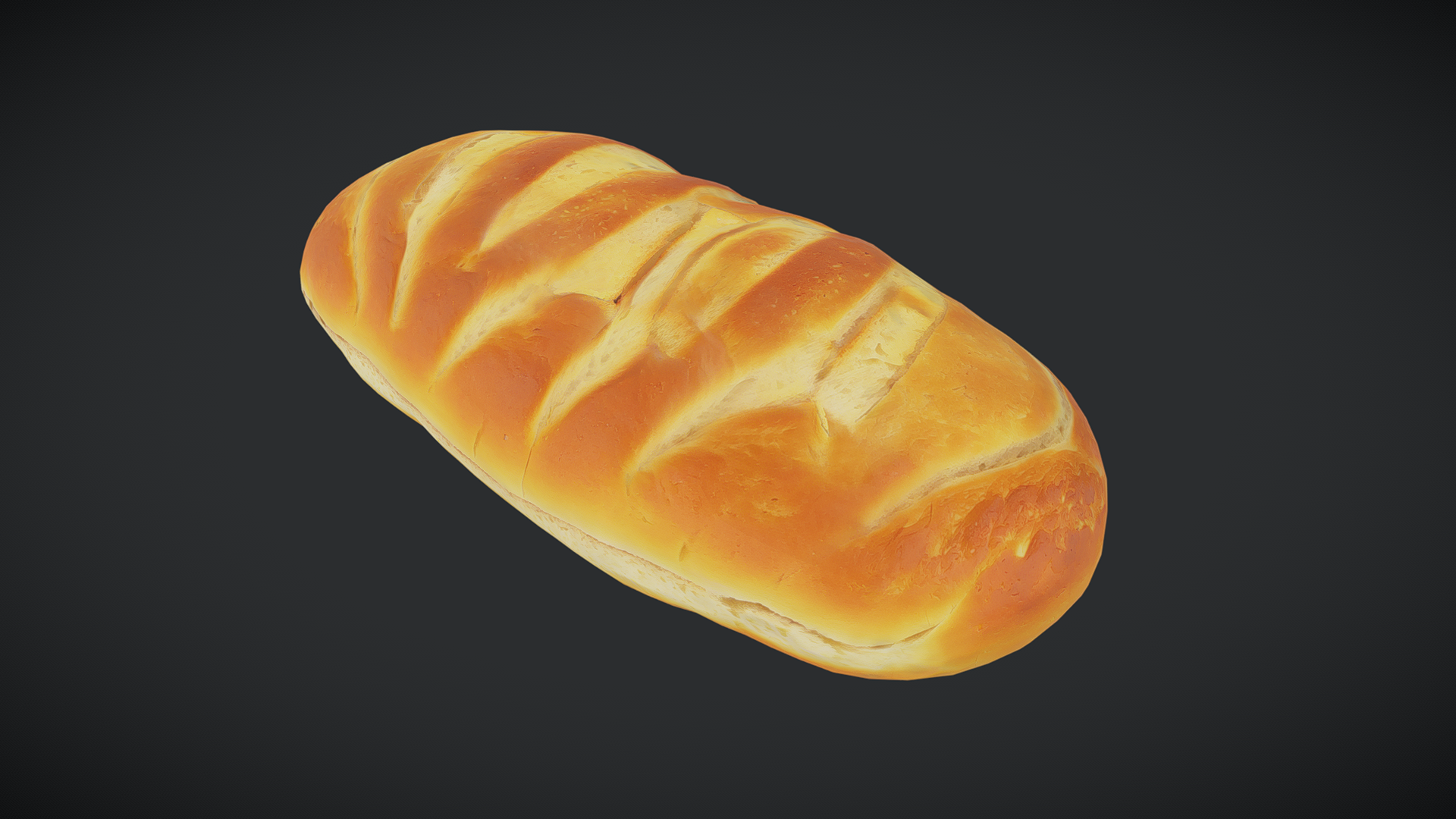 Toast Bread Loaf - Low Poly PBR 3D Model with 4K Textures