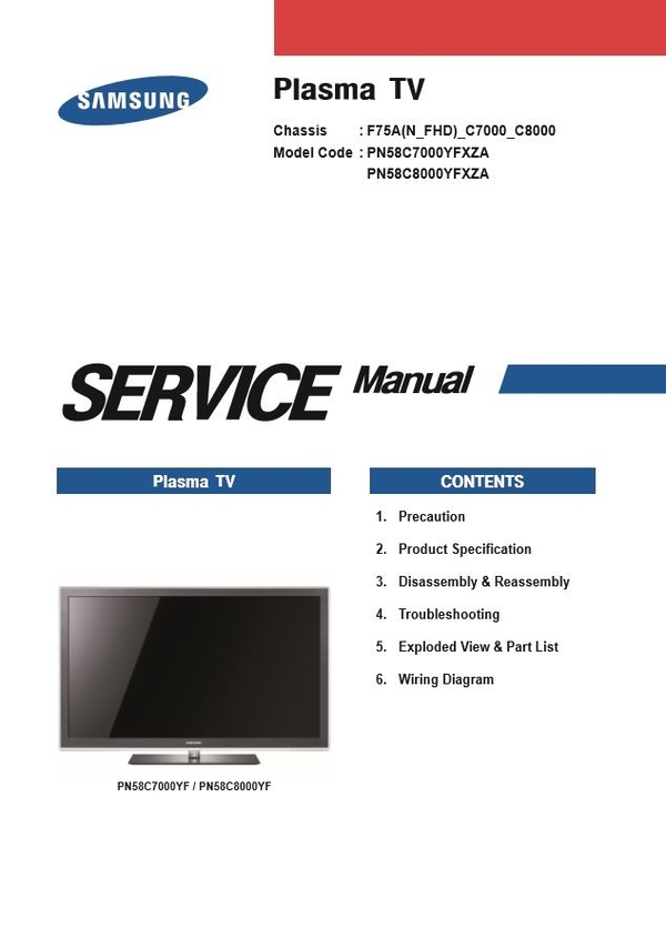 Samsung PN58C7000 PN58C7000YFXZA 3D Plasma TV Service