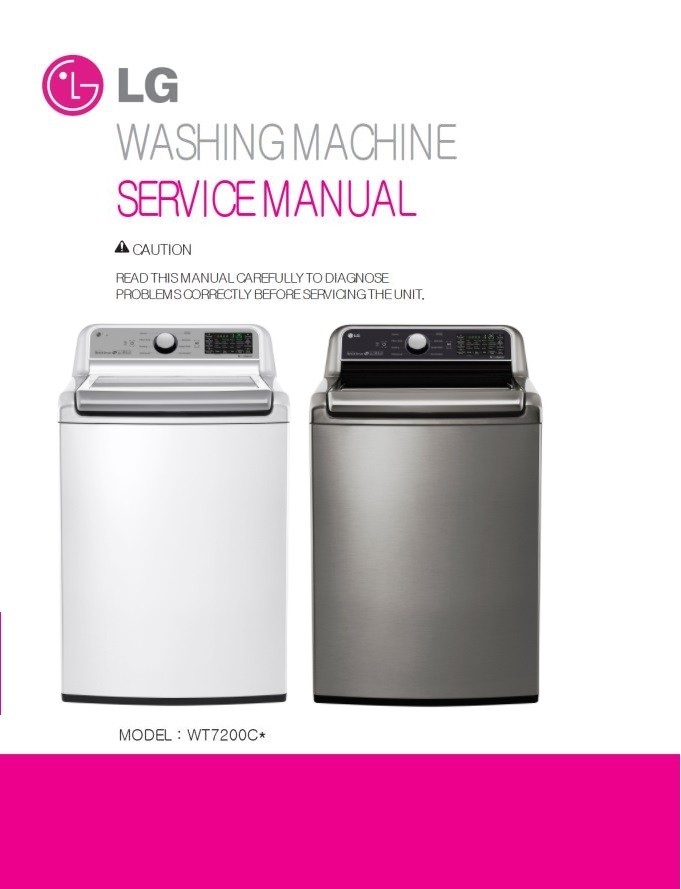 LG WT7200C WT7200CW WT7200CV Washer Service Manual + P