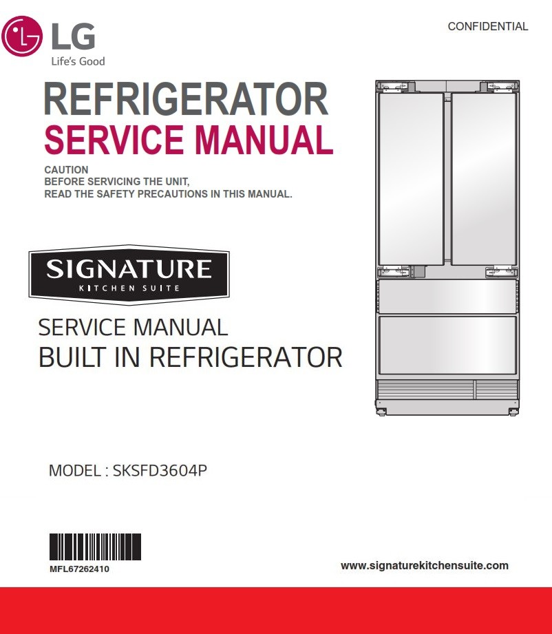 LG GS9366NECZ GS9367NSBZ Refrigerator Service Manual Repair Guide
