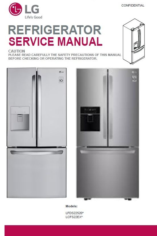 LG LFDS22520S LCFS22EXS Refrigerator Service Manual and Repair Guide