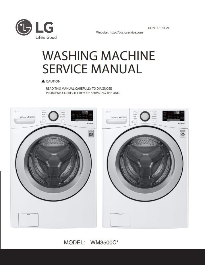 LG WM3500CW Washer Service Manual and Repair Guide