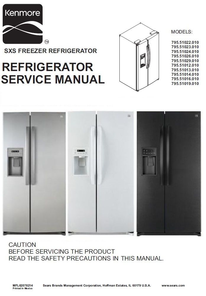 Kenmore 51022 51023 51024 51026 51029 (010 Series) Refrigerator Service ...