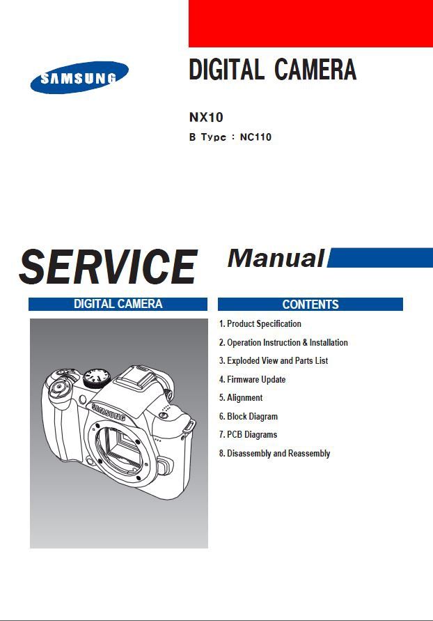 Samsung NX10 + NC110 Service Manual and Repair Guide