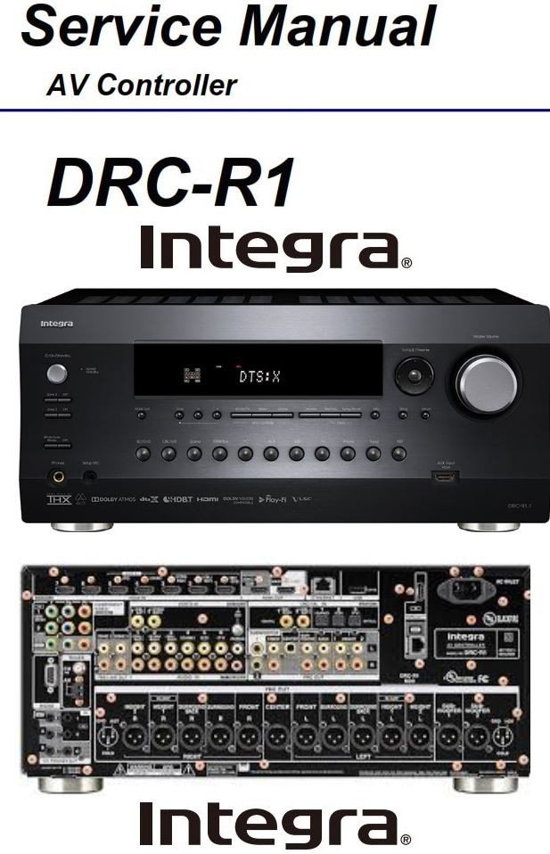 Integra DRC R1 AV Preamp Original Service Manual and R