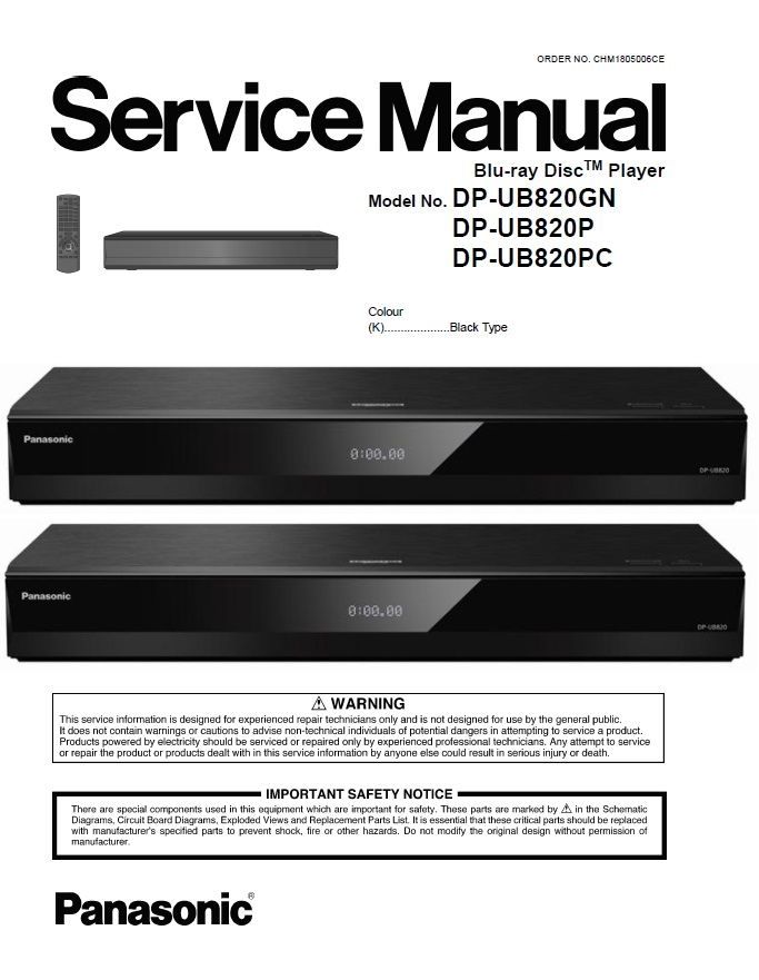 Panasonic DP-UB820 Service Manual PDF – UB820GN UB820P UB820PC