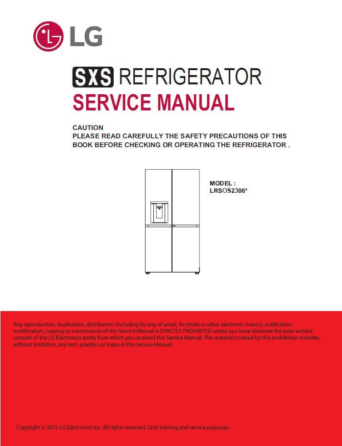 LG LRSOC2706S Refrigerator Service Manual