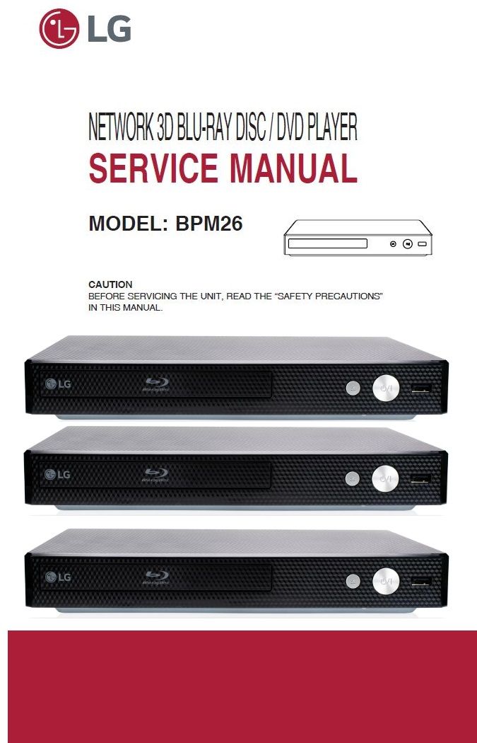LG BPM26 Blu Ray Player Service Repair Manual